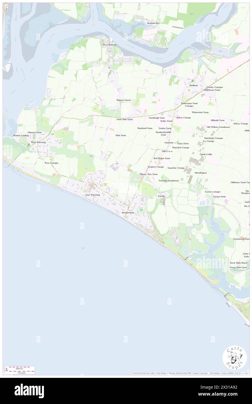 West wittering map hi-res stock photography and images - Alamy