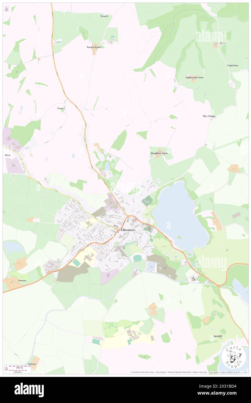 Ellesmere map hi-res stock photography and images - Alamy