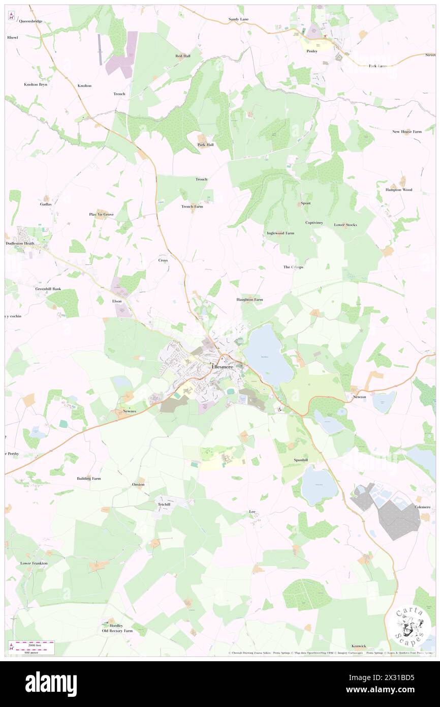 Ellesmere map hi-res stock photography and images - Alamy