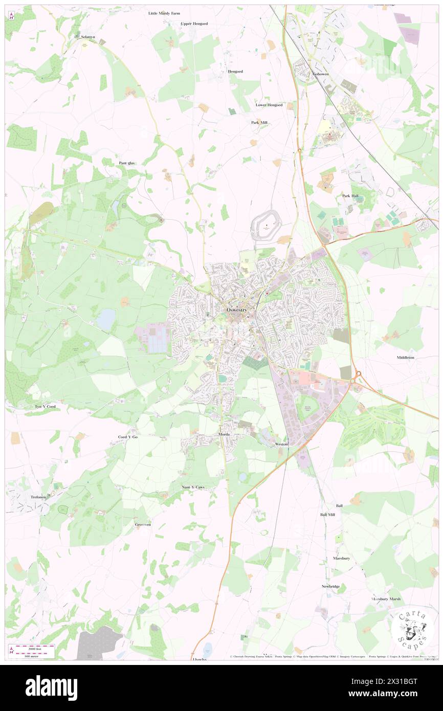 Map of oswestry hi-res stock photography and images - Alamy