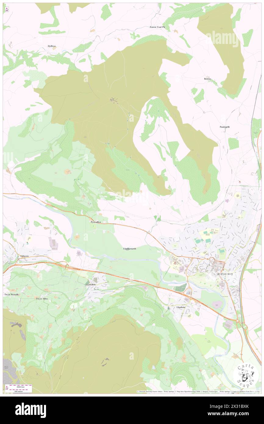 Map of abergavenny hi-res stock photography and images - Alamy