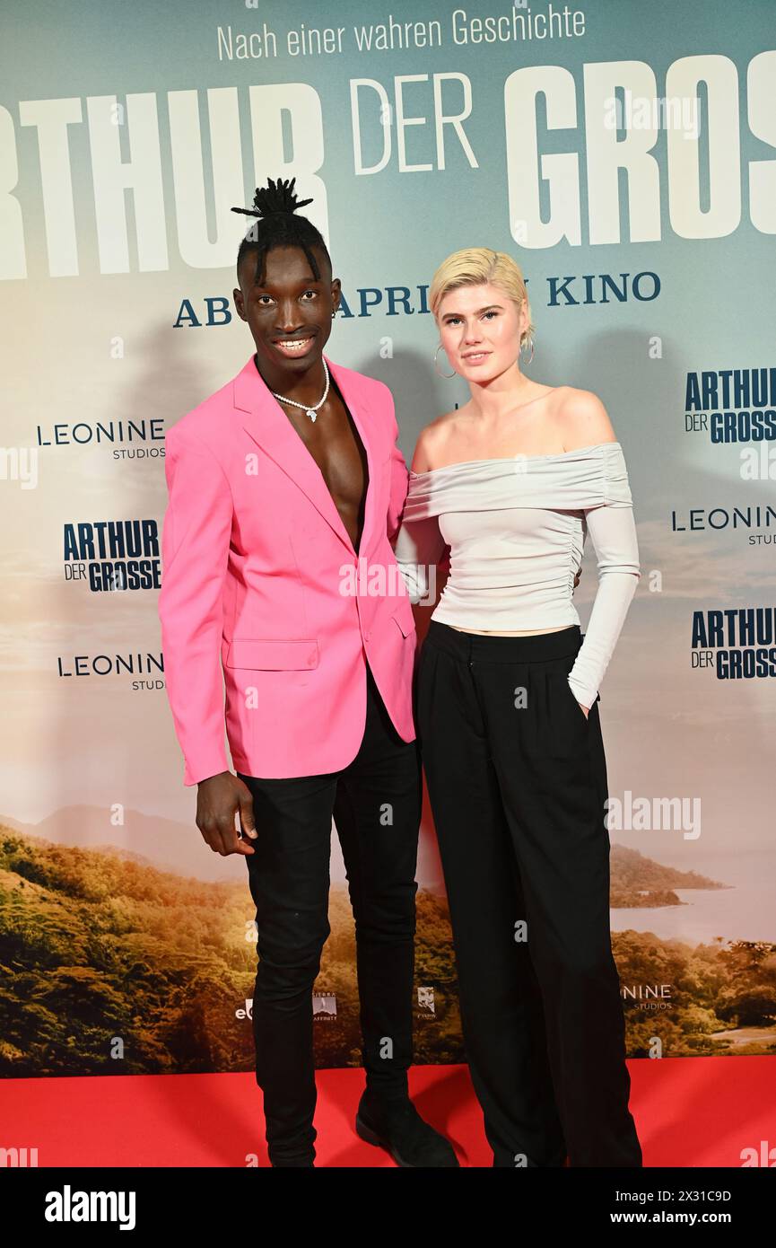 Cologne, Germany. 22nd Apr, 2024. Model Yusupha Jobarteh and Lea Oude ...
