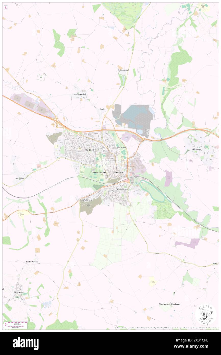 Uttoxeter map Cut Out Stock Images & Pictures - Alamy