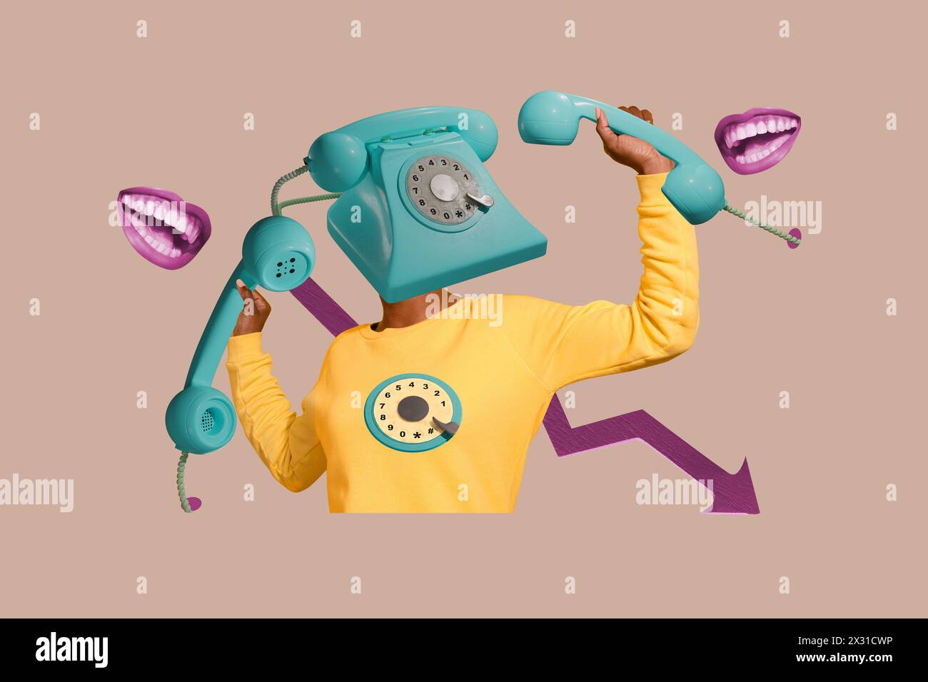 Creative image picture headless person customer support operator charts ...