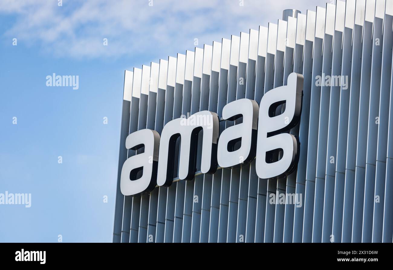 Logo des Schweizer Autoimpoteurs Amag. (Stettbach, Schweiz, 07.07.2022 ...