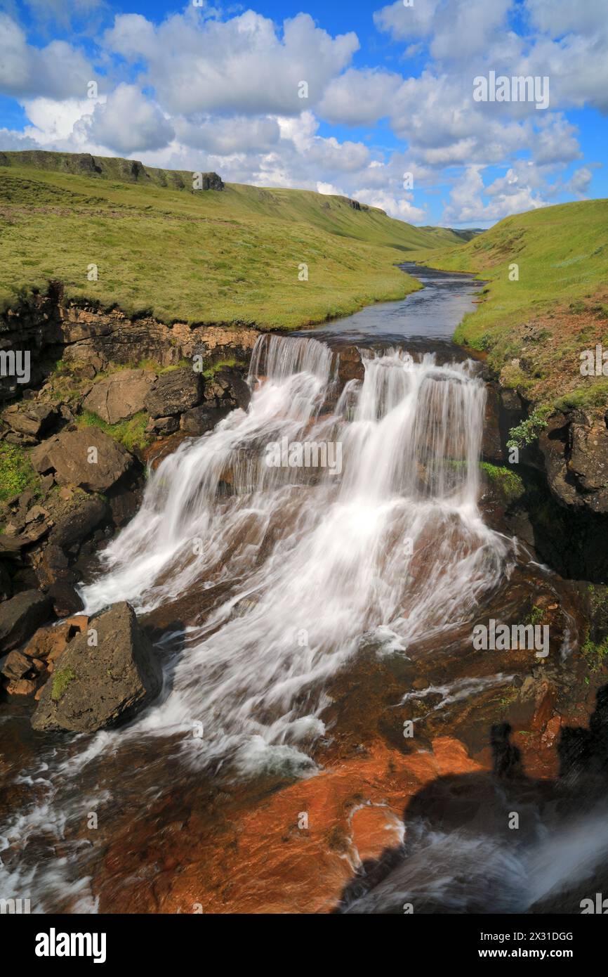geography / travel, Iceland, Sudurland, waterfall of the river Sela on ...