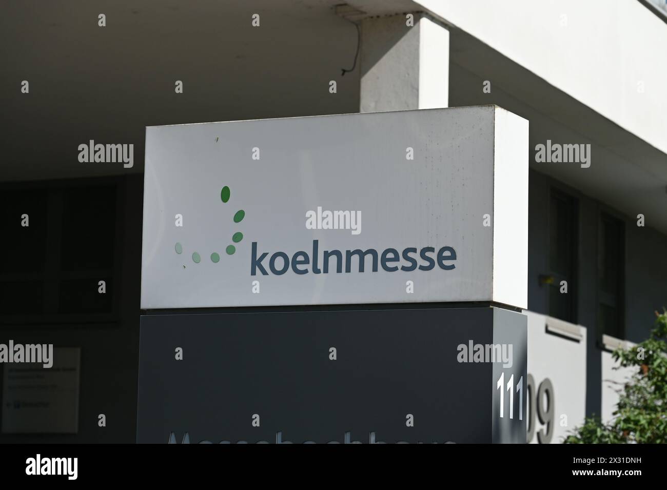 Cologne, Germany. 23rd Apr, 2024. Logo, lettering of Kölnmesse at the ...