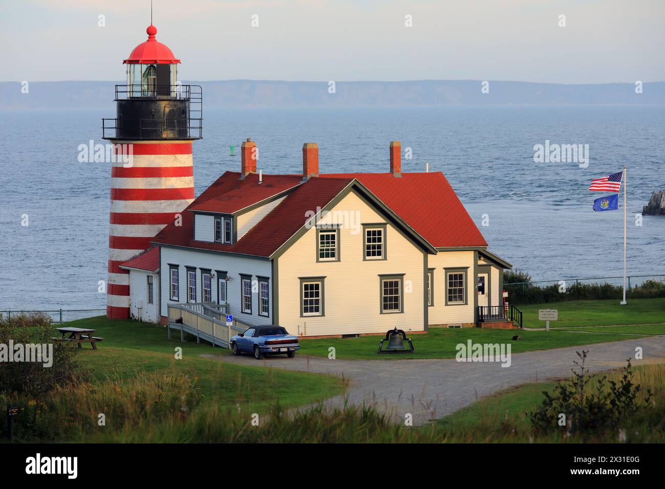 geography / travel, USA, Maine, Lubec, West Quoddy Head Lighthouse ...