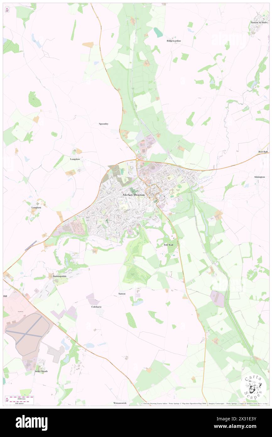 Map of market drayton hi-res stock photography and images - Alamy