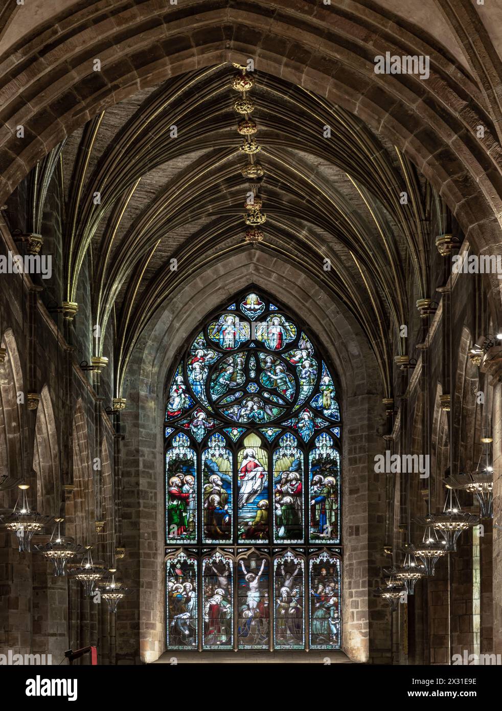 Edinburgh, Scotland - Jan 18, 2024 - Beautiful Glass stained window ...