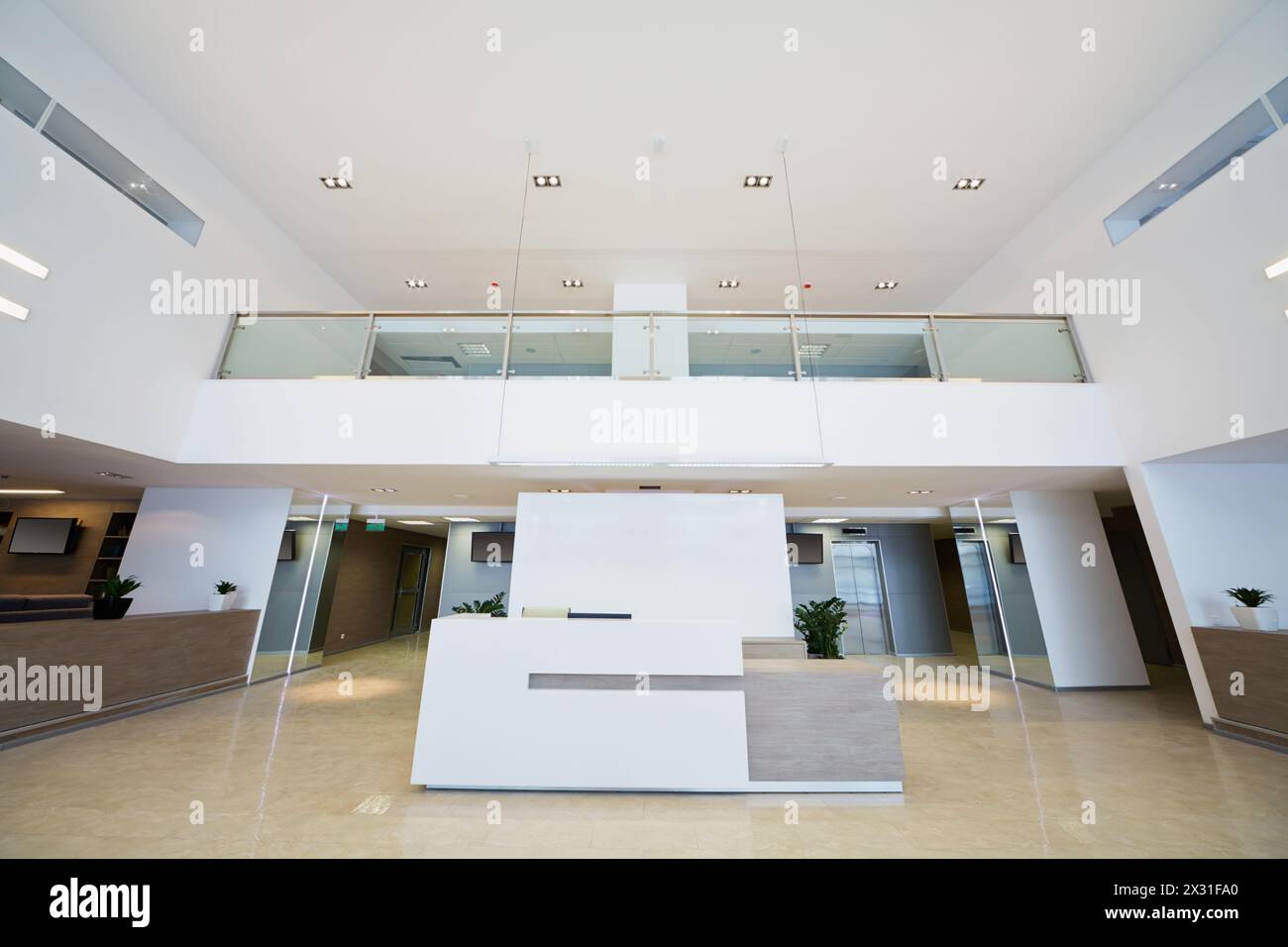 Empty lobby in office building Stock Photo - Alamy