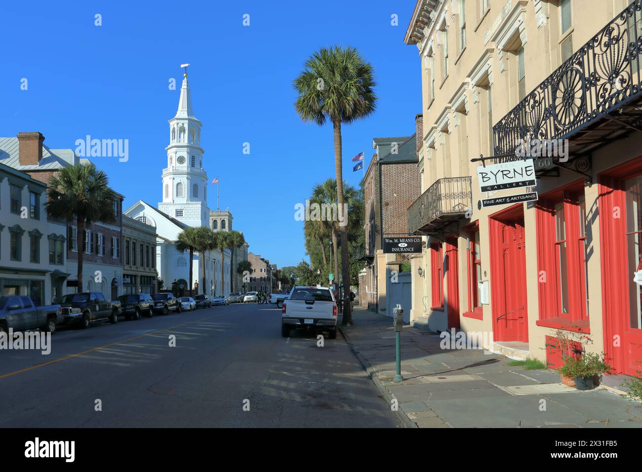 geography / travel, USA, South Carolina, Charleston, Broad Street with ...