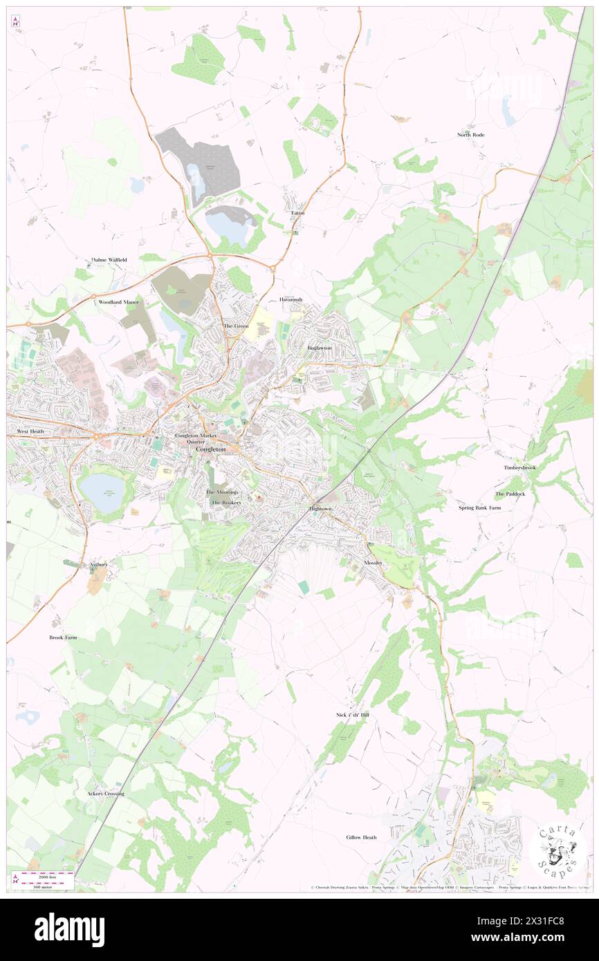 Congleton map Cut Out Stock Images & Pictures - Alamy