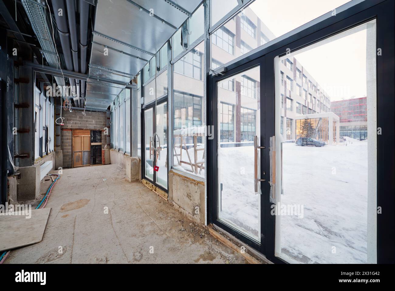 Small room in office center under construction Stock Photo - Alamy