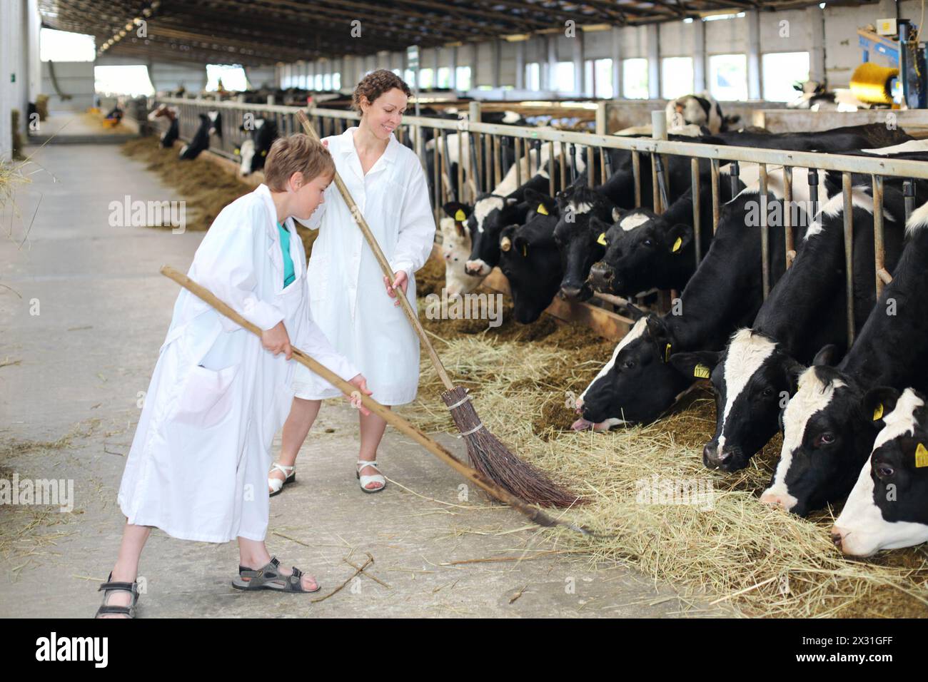 Child sweeps floor broom hi-res stock photography and images - Alamy