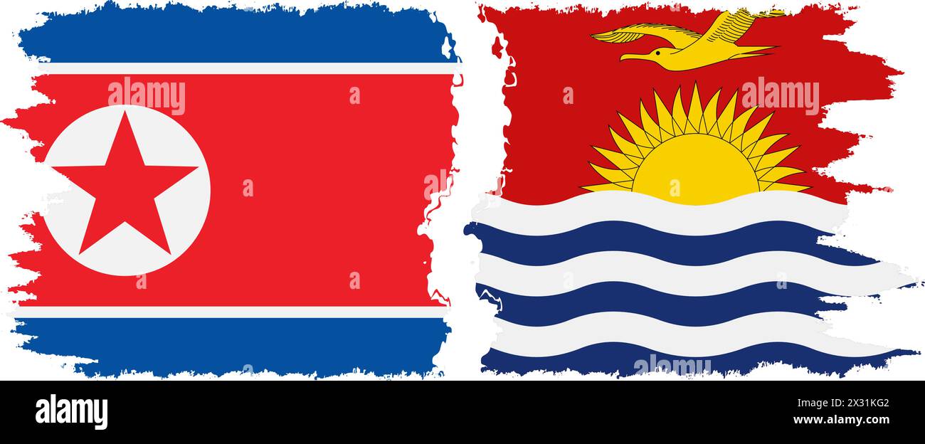 Kiribati and North Korea grunge flags connection, vector Stock Vector ... Kiribati and North Korea grunge flags connection, vector Stock Vector ...