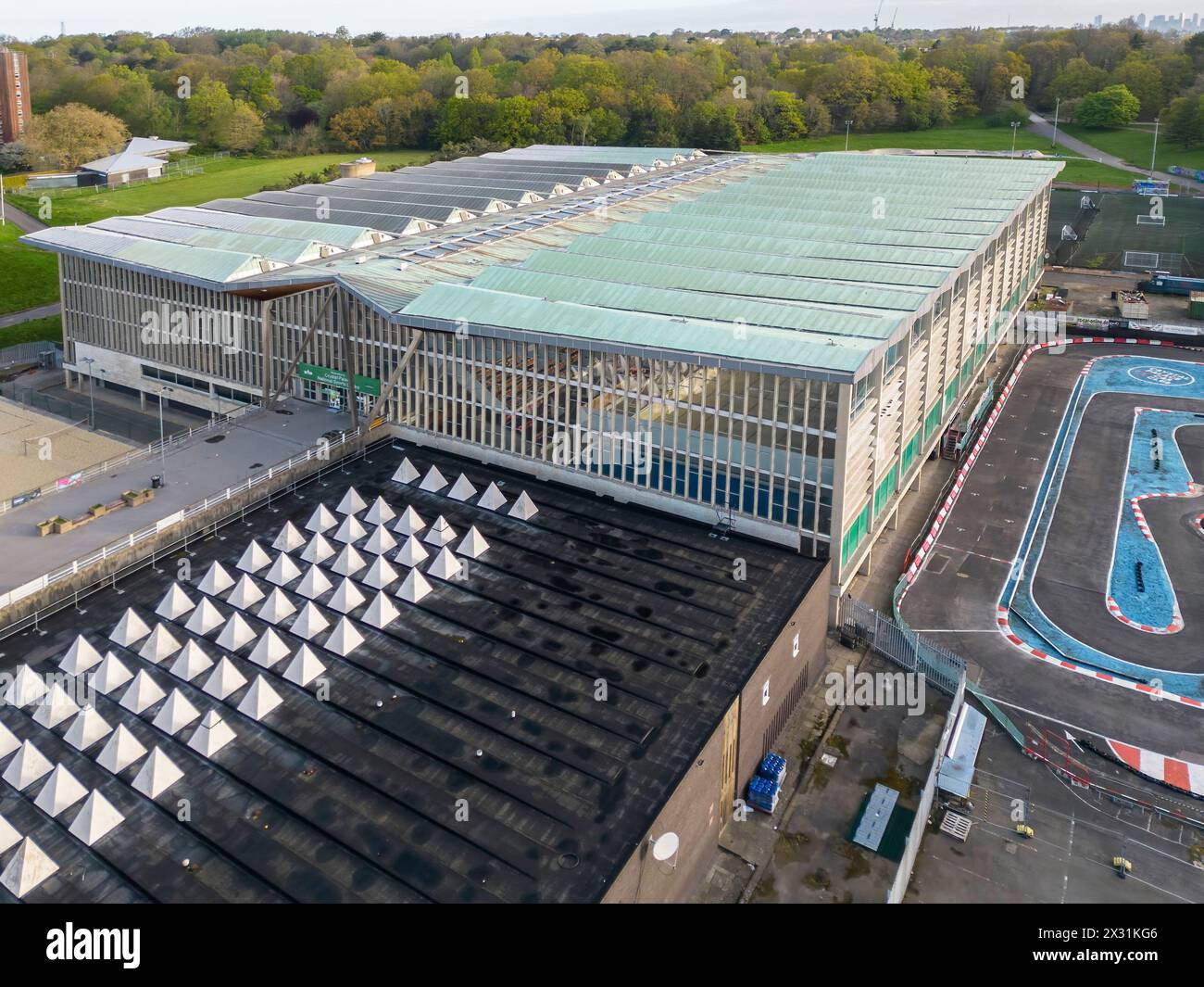 aerial view of the national sports centre at crystal palace london ...