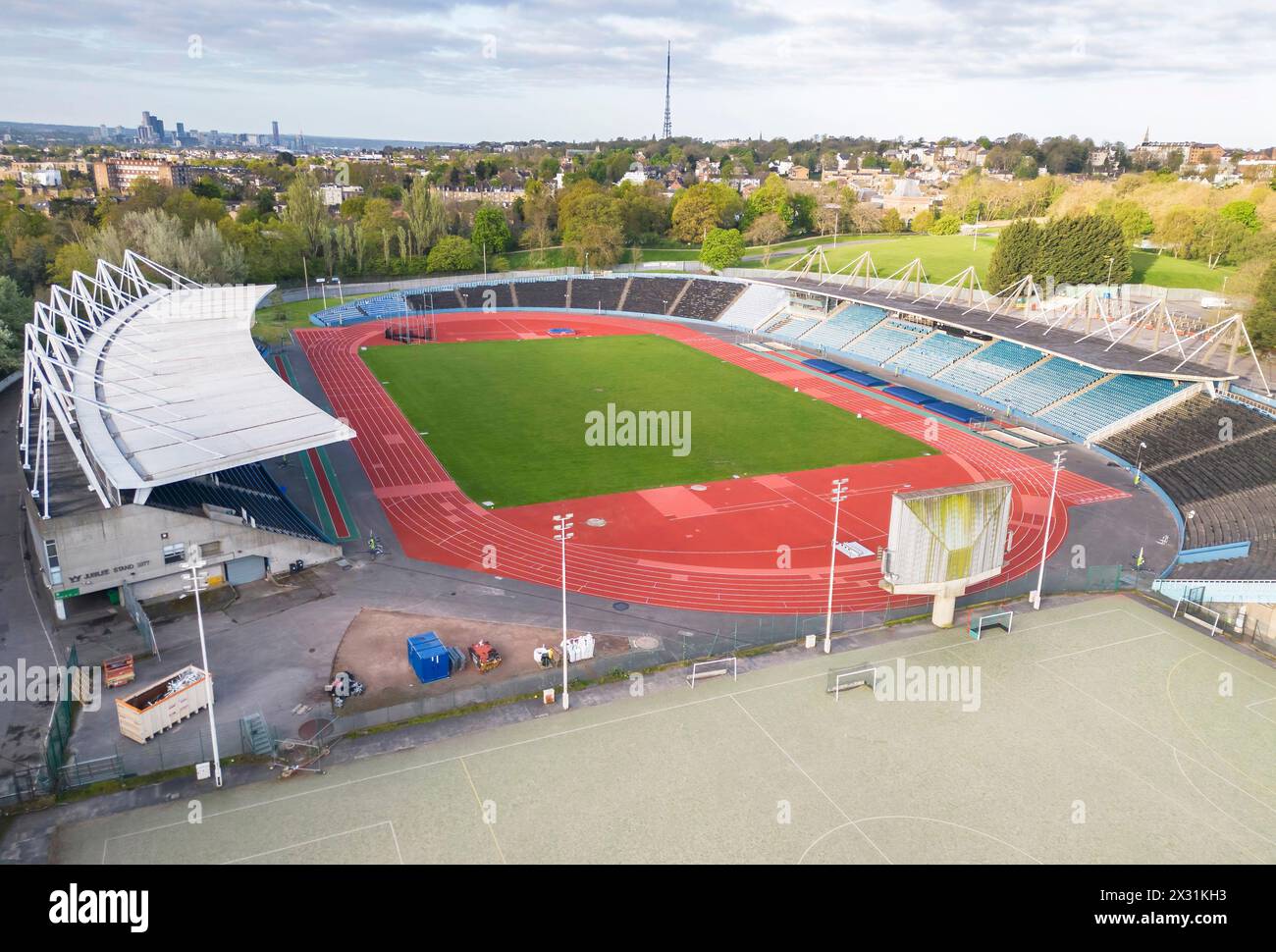 An aerial view of the crystal palace athletics stadium hi-res stock ...