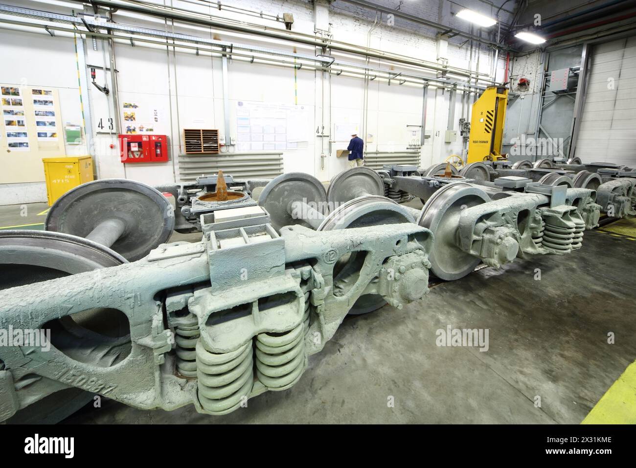 TVER - JUN 05: Trolley wheel sets in the assembly shop of the Tver ...