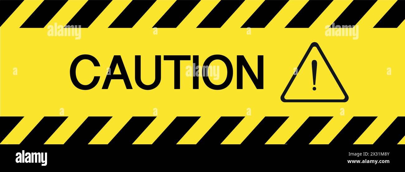 Caution. Caution signs. Caution yellow sign. Hazard warning sign Stock ...