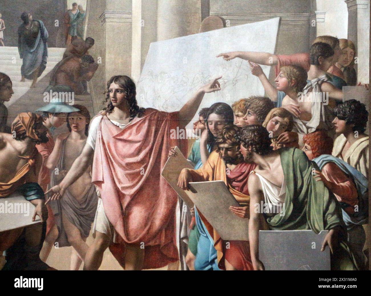 painting by Jean Broc Louvre - The school of Apelles Stock Photo - Alamy