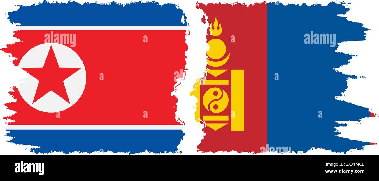 Mongolia and North Korea grunge flags connection, vector Stock Vector ... Mongolia and North Korea grunge flags connection, vector Stock Vector ...