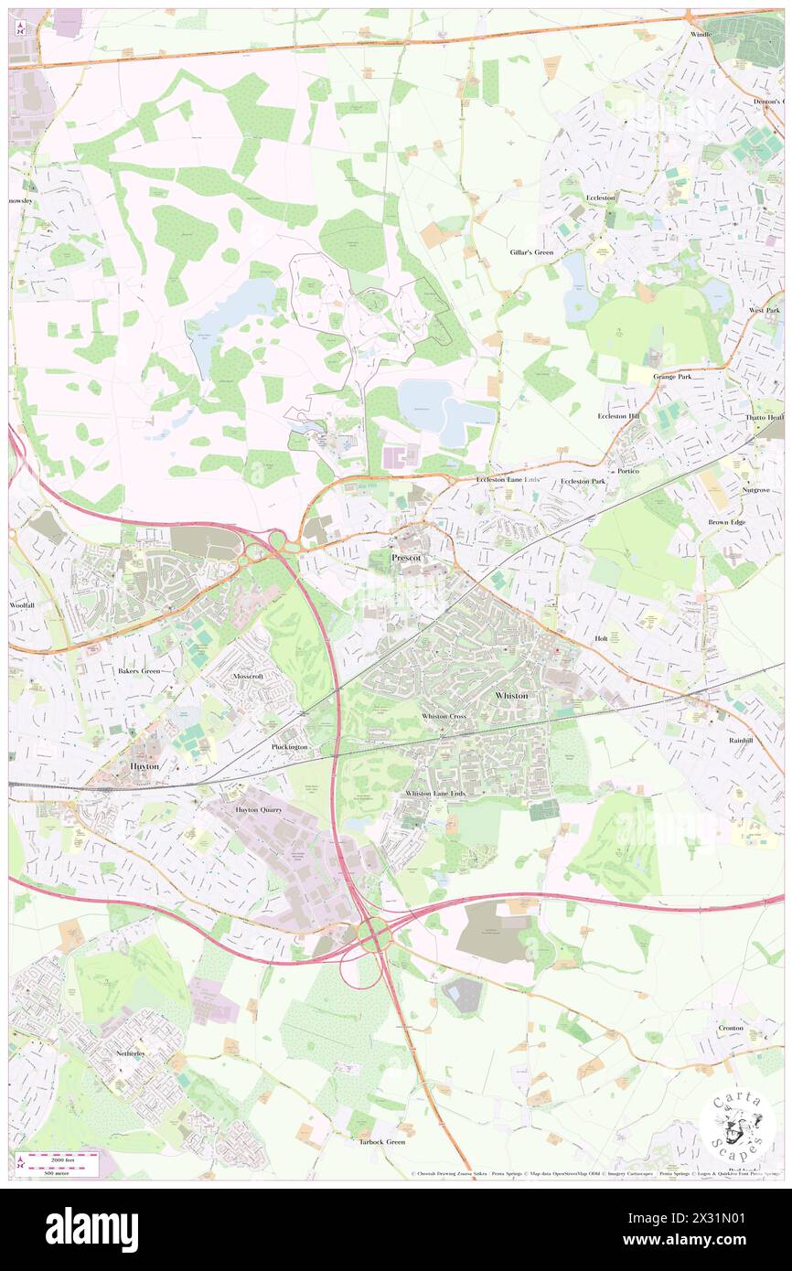 Prescot map Cut Out Stock Images & Pictures - Alamy