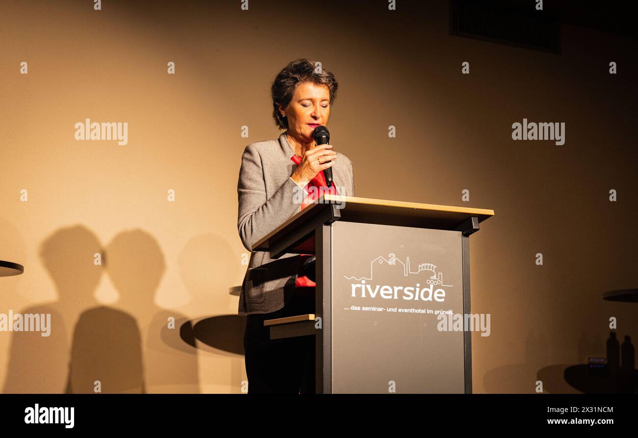 Die Schweizer Bundesrätin Simonetta bei ihrer Ansprache anlässliche der ...