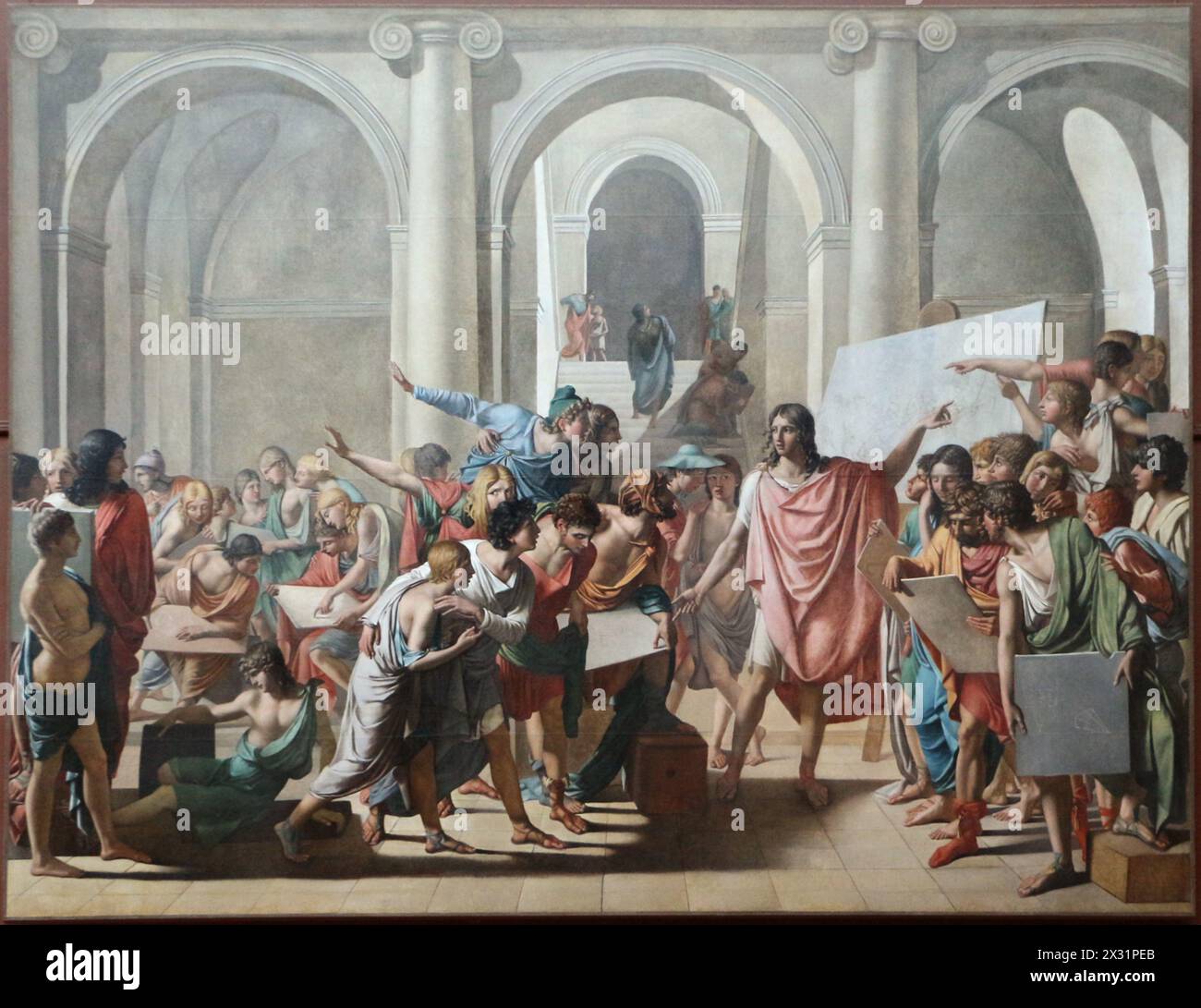 painting by Jean Broc Louvre - The school of Apelles Stock Photo - Alamy