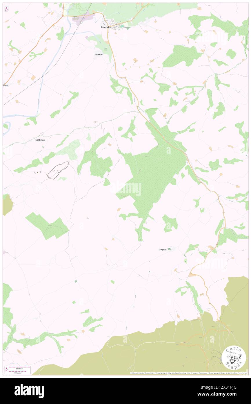 Llangadog map hi-res stock photography and images - Alamy