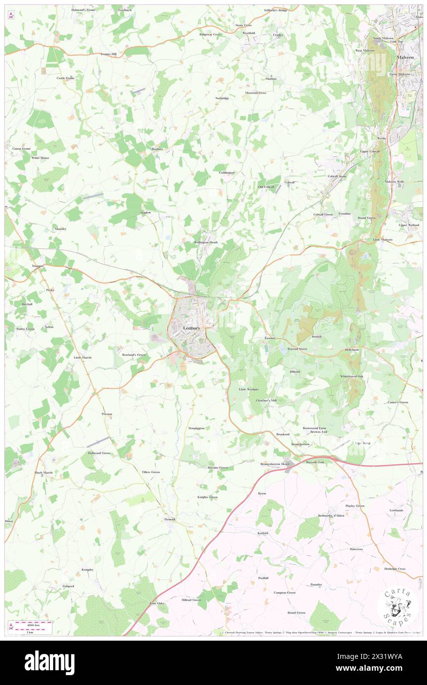 Map of ledbury hi-res stock photography and images - Alamy