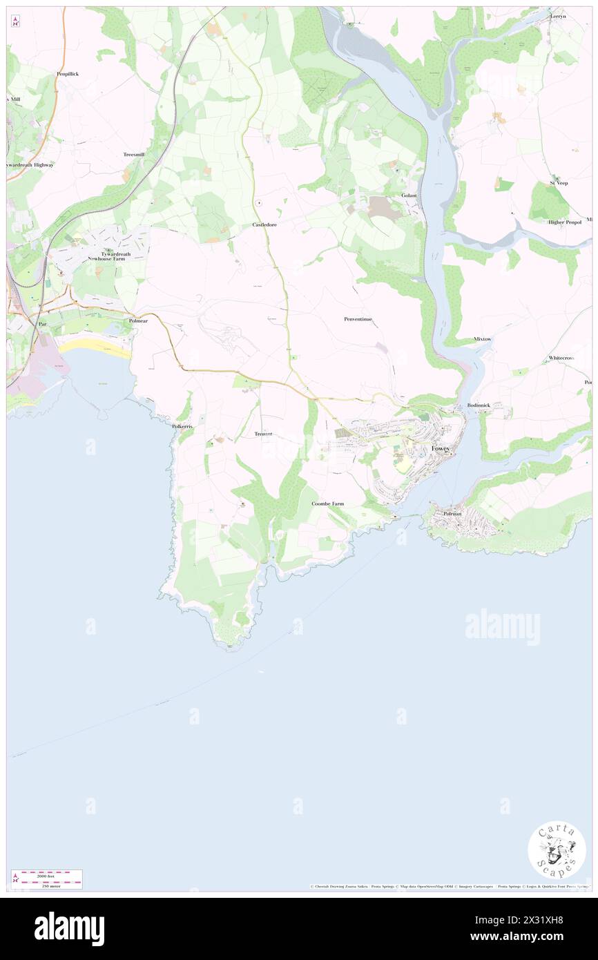 Map of fowey Cut Out Stock Images & Pictures - Alamy