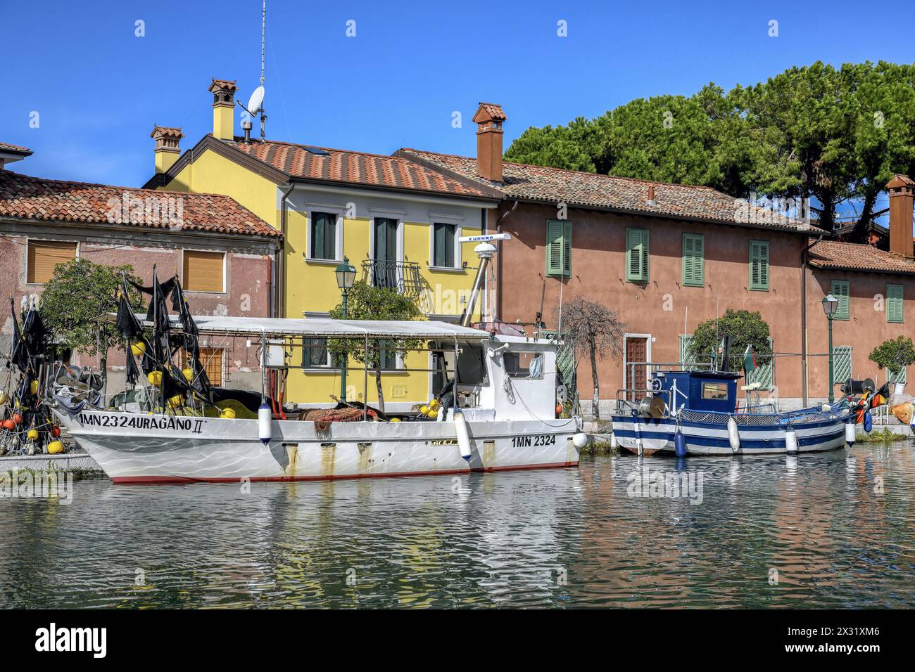 geography / travel, Italy, Friuli, fishing boat in the canals of the ...