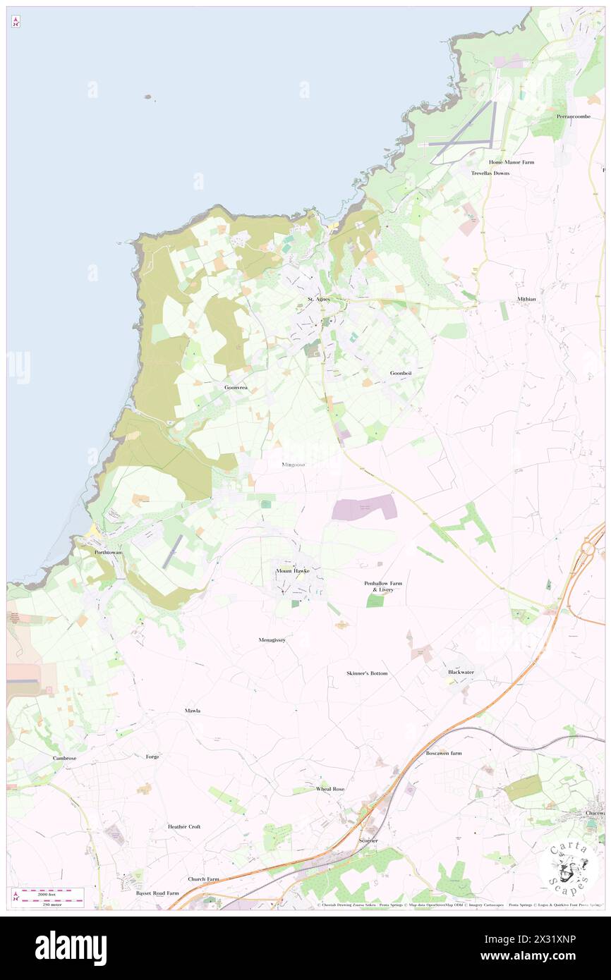 St agnes map Cut Out Stock Images & Pictures - Alamy