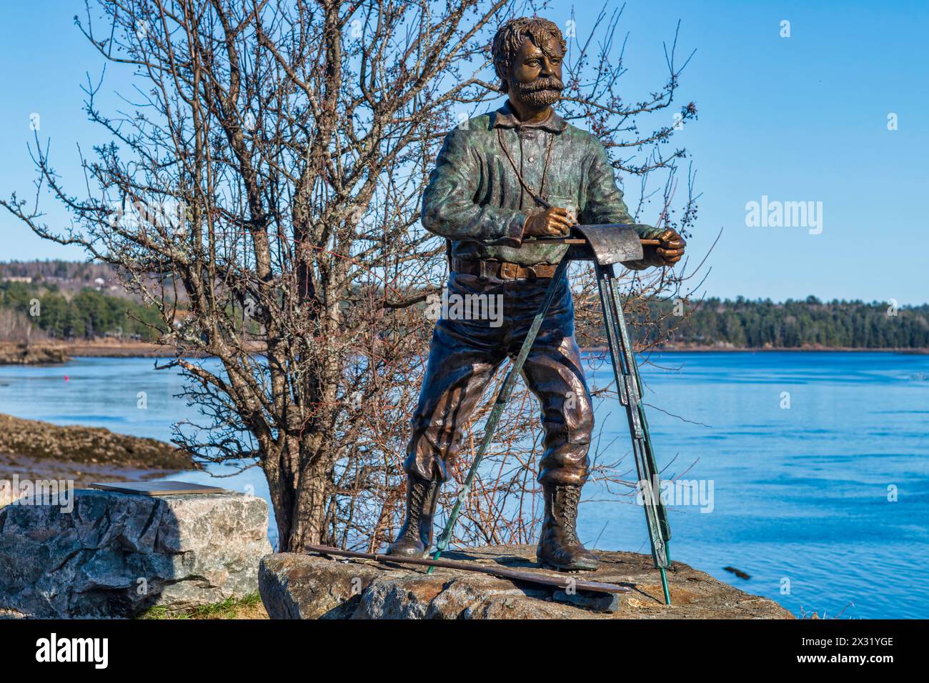 William Francis Ganong Statue - St. Stephen, New Brunswick Stock Photo ...
