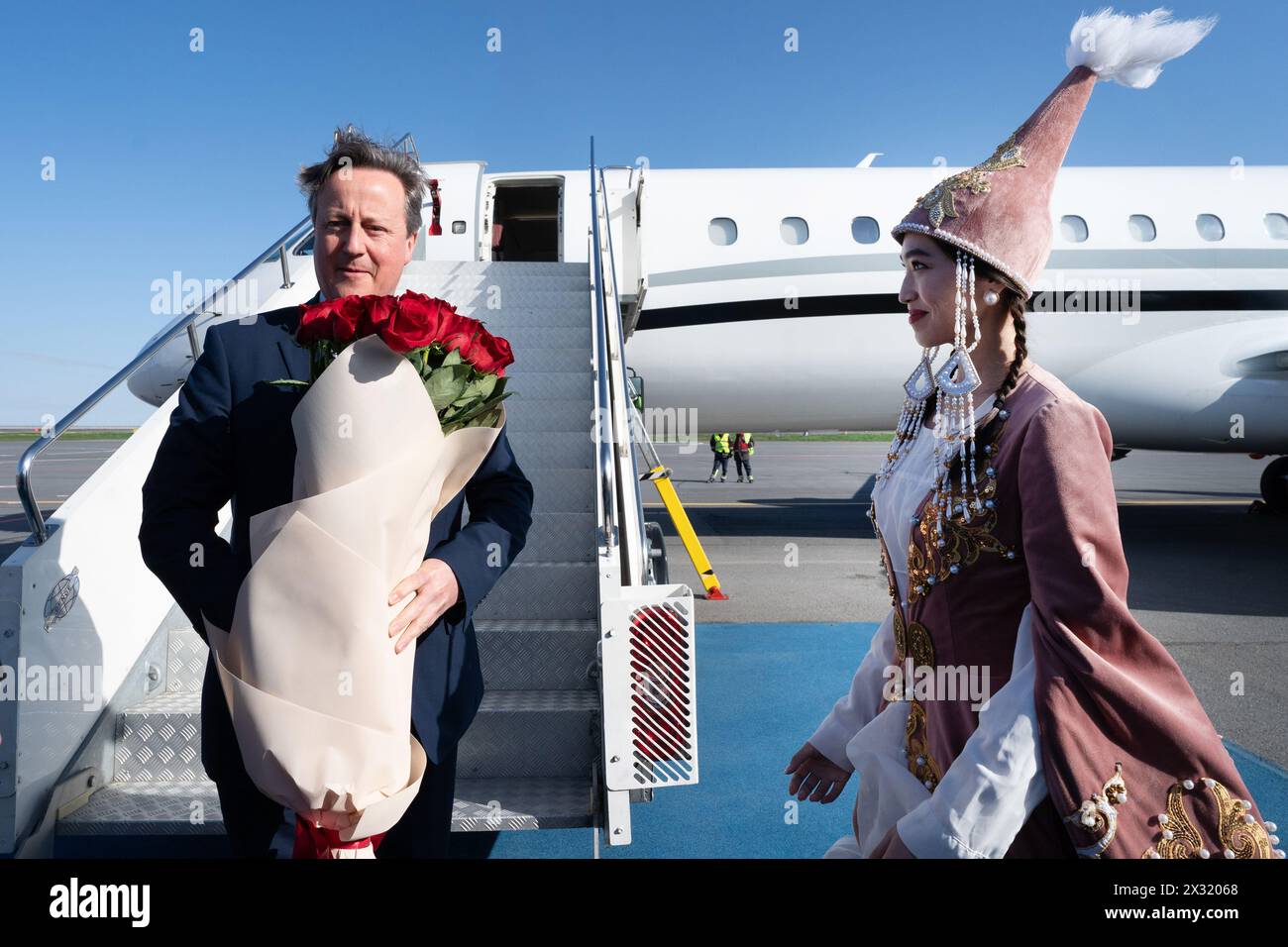 Foreign Secretary Lord David Cameron arrives at Nur Sultan/Astana ...