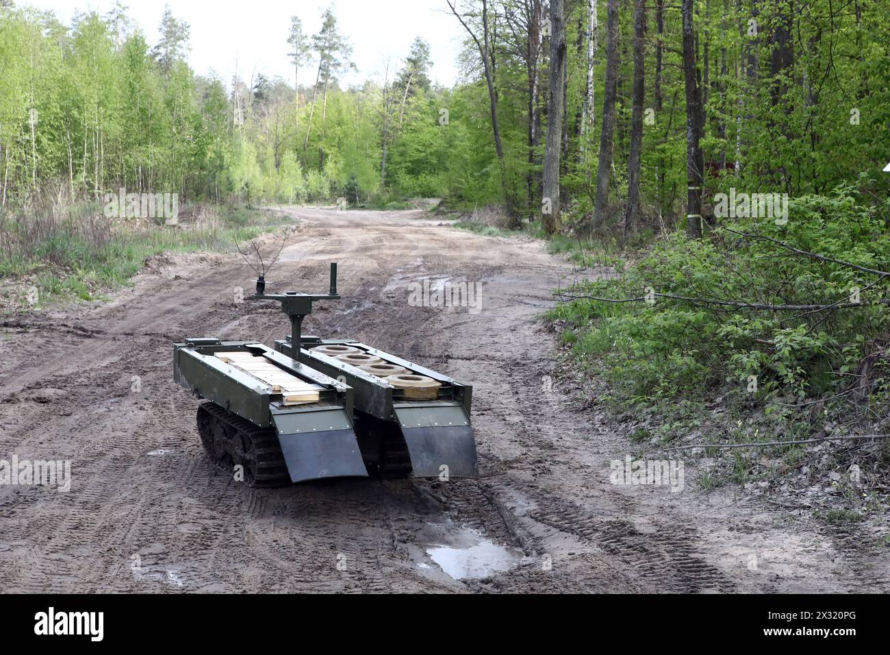 ZHYTOMYR REGION, UKRAINE - APRIL 23, 2024 - The VEPR ground logistics ...