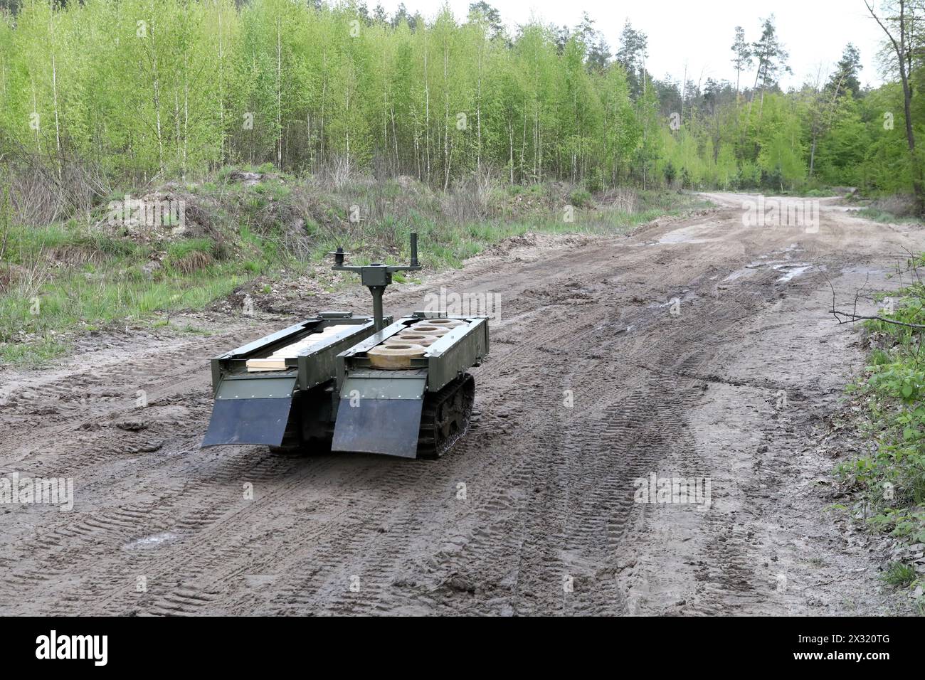 ZHYTOMYR REGION, UKRAINE - APRIL 23, 2024 - The VEPR ground logistics ...