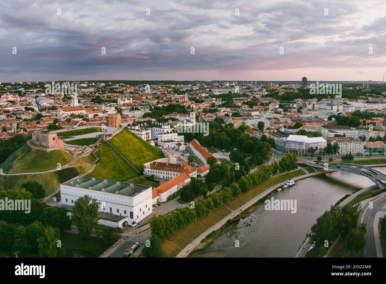 Aerial view of Vilnius Old Town, one of the largest surviving medieval ...