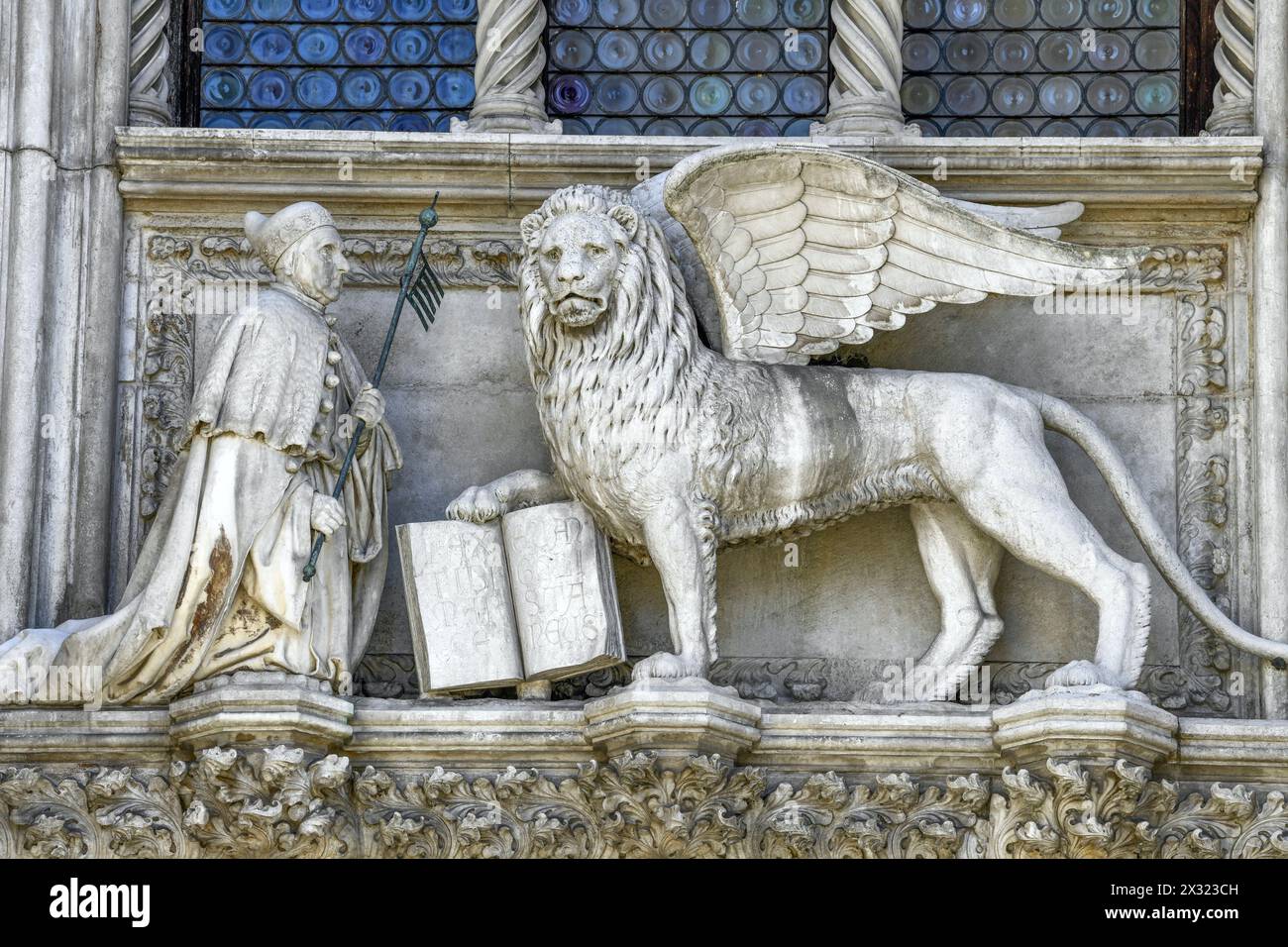 geography / travel, Italy, Venetia, Venice, winged lion at the facade ...