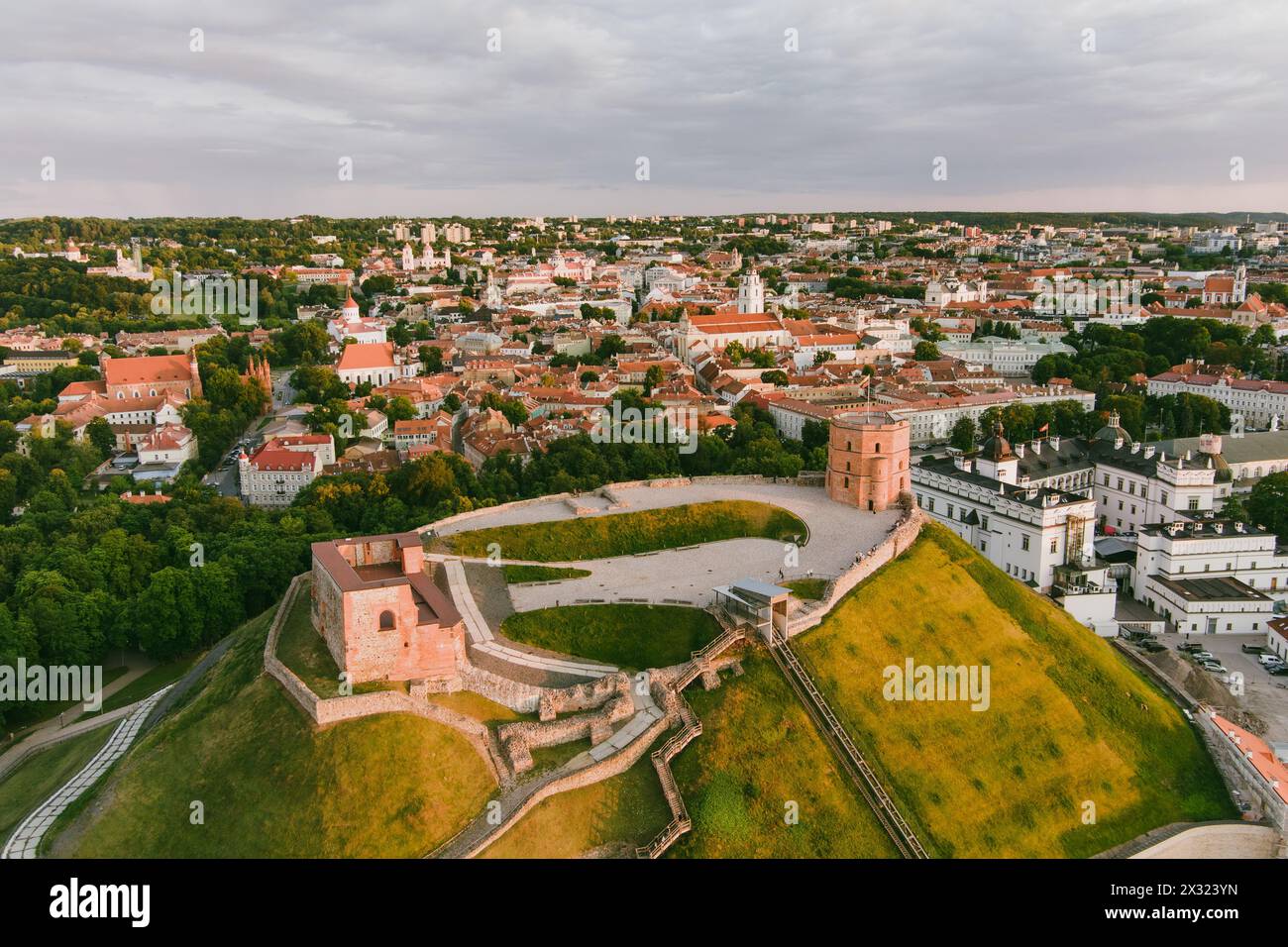 Aerial view of Vilnius Old Town, one of the largest surviving medieval ...