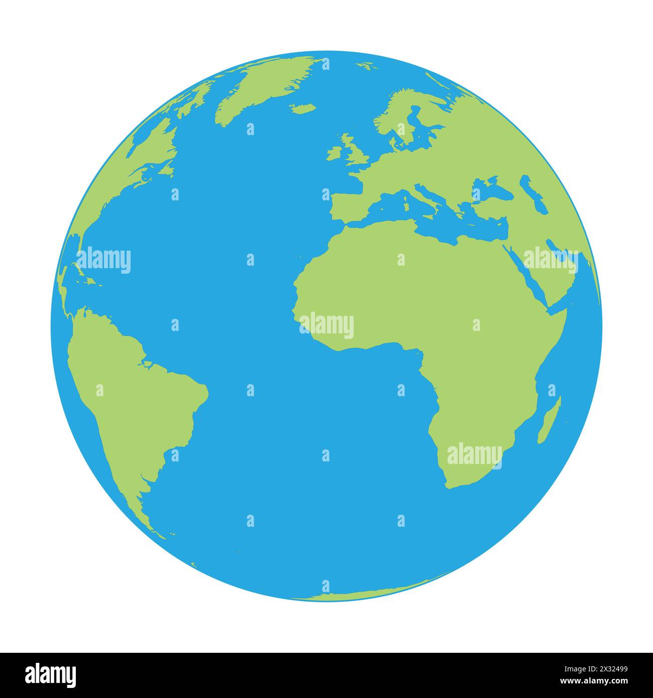 Earth globe - world map with continents on planet Earth, vector ...