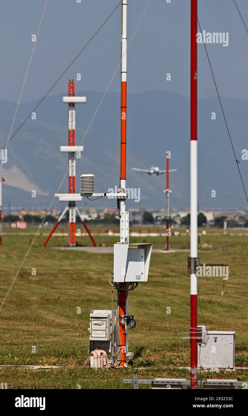 ITALY, Naples, international airport Capodichino, airplane landing and ...