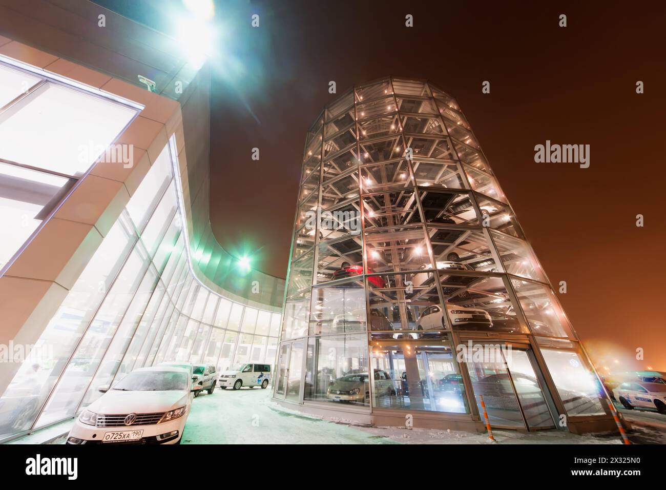 Tower building volkswagen center warshavka hi-res stock photography and ...
