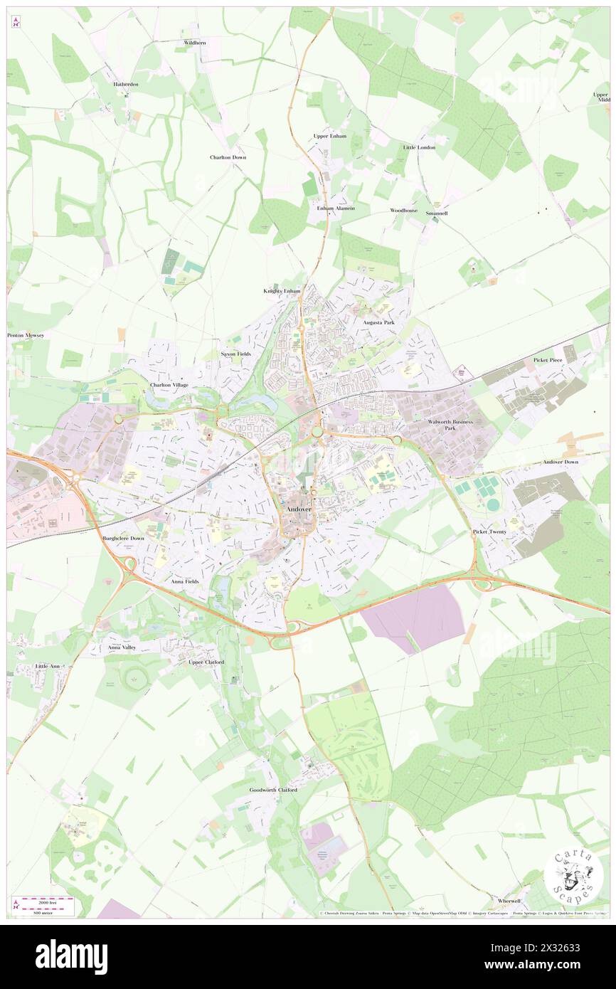 Map of andover hi-res stock photography and images - Alamy