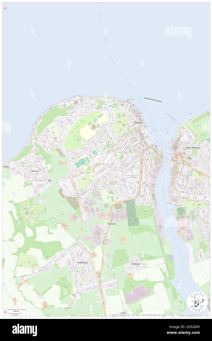 Cowes map Cut Out Stock Images & Pictures - Alamy