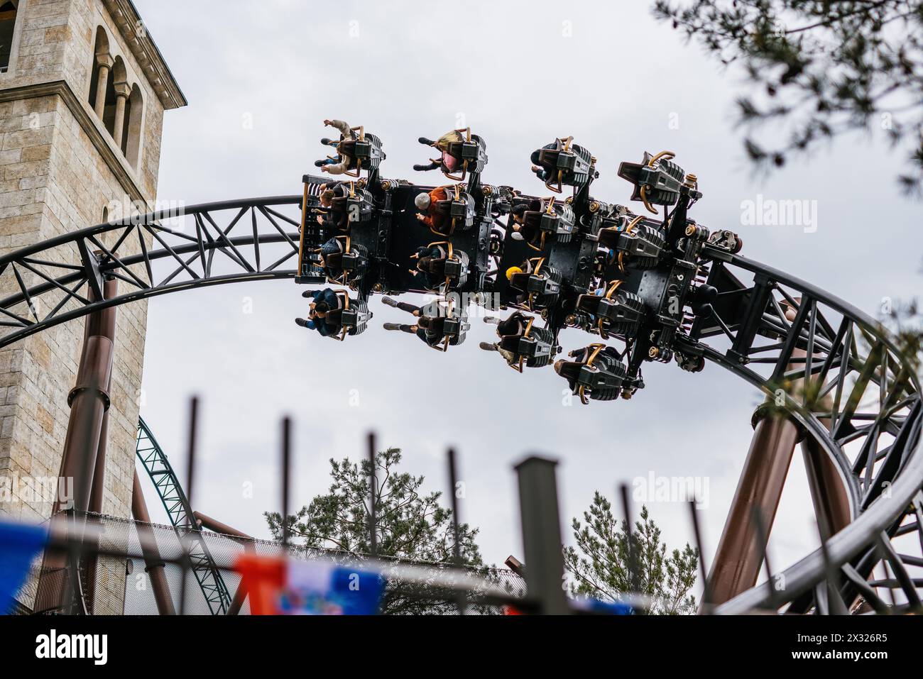 Rust, Germany. 24th Apr, 2024. Passengers ride the Voltron Nevera ...