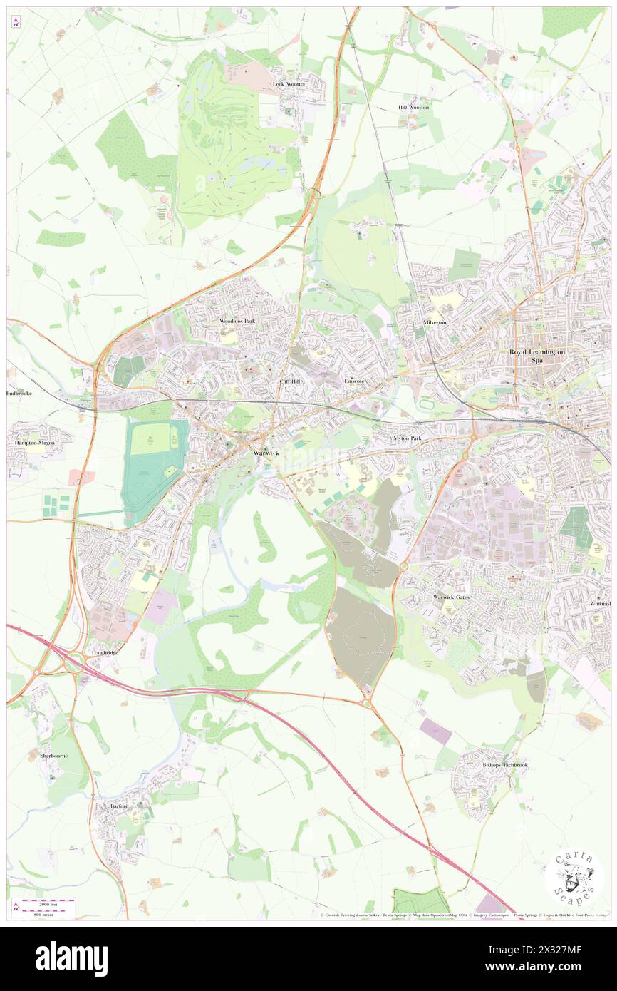 Warwick warwickshire england map Cut Out Stock Images & Pictures - Alamy