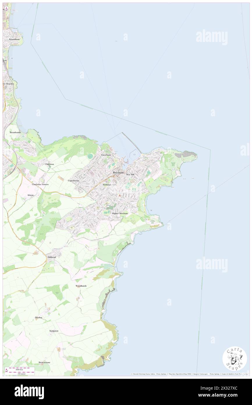 Brixham map Cut Out Stock Images & Pictures - Alamy