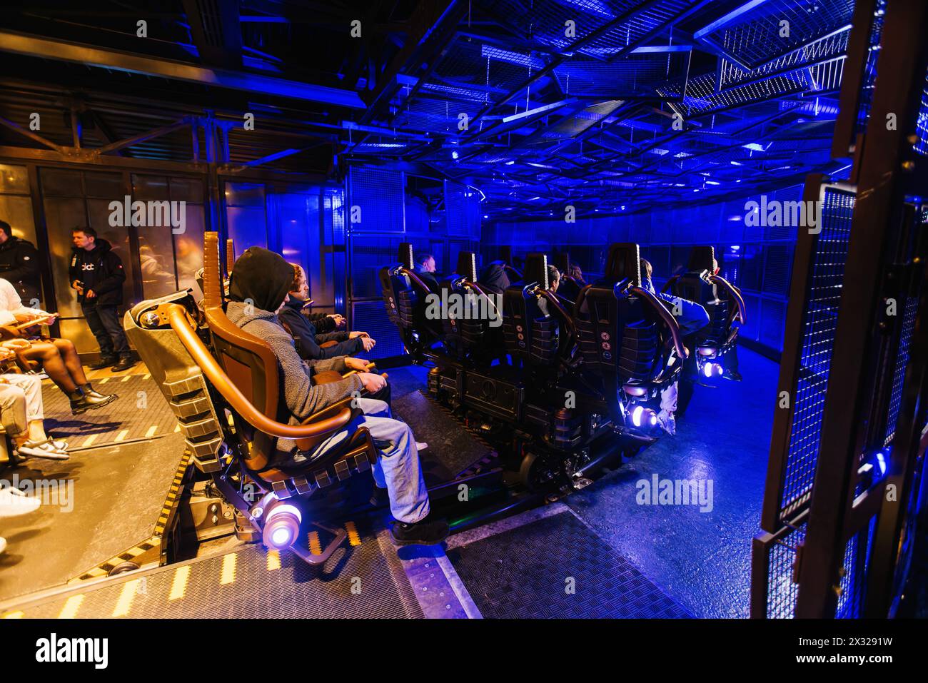 Rust, Germany. 24th Apr, 2024. Passengers ride the Voltron Nevera ...